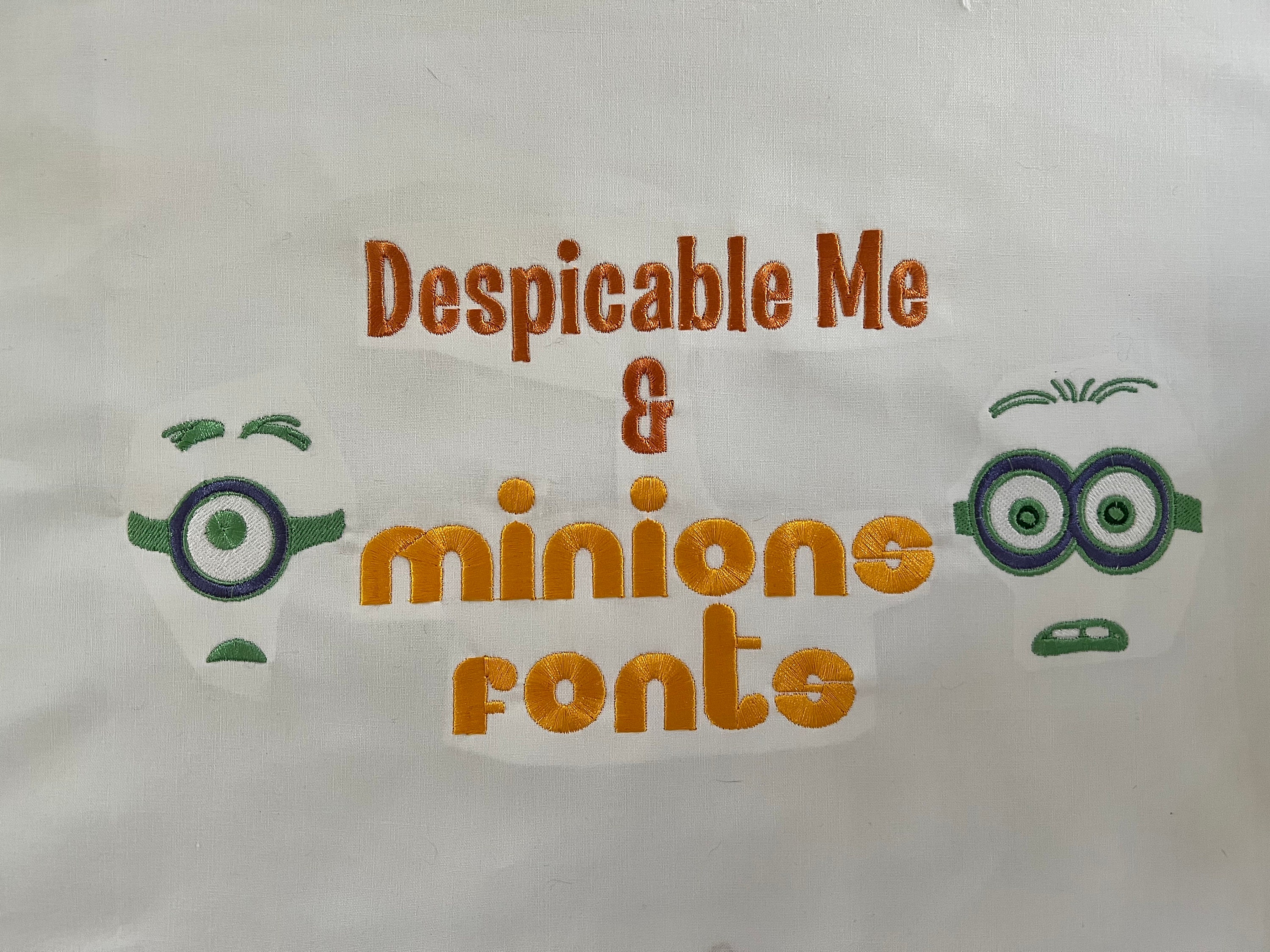 Despicable Me & Minions Machine Embroidery SVG and PNG Fonts - Etsy Canada
