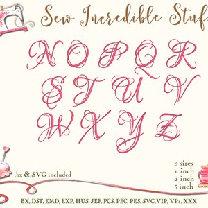 Dramatic Lover's Quarrel Script Machine Embroidery and SVG Fonts 3 ...