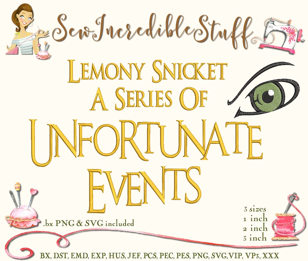 Lemony Snicket's A Series of Unfortunate Events Machine Embroidery, PNG ...