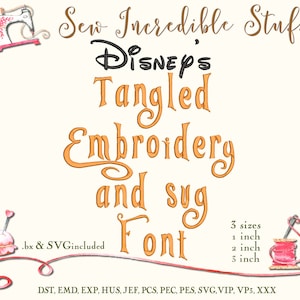 Tangled Machine Embroidery & SVG Fonts 3 Sizes BX Font - Etsy