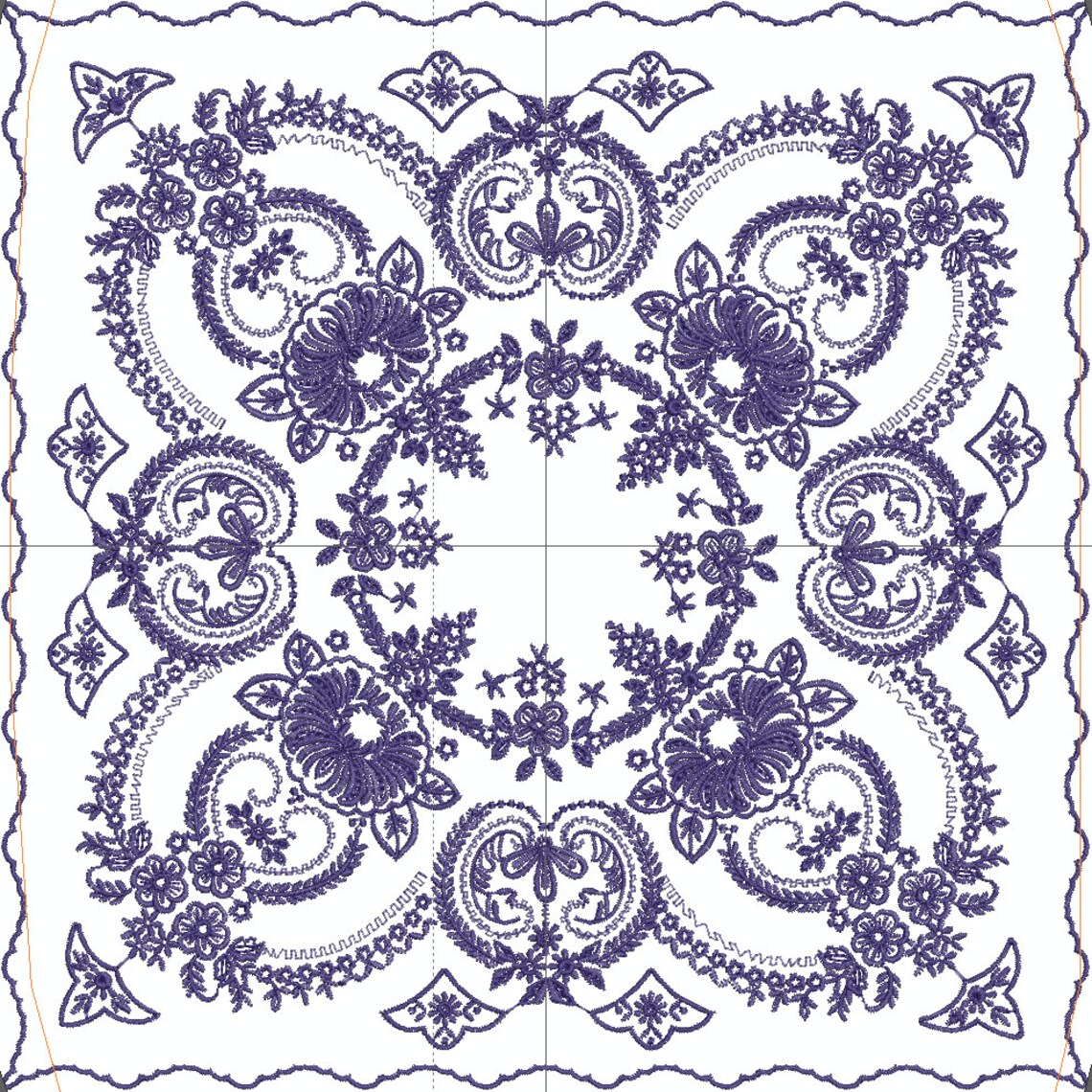 5 Heavily Embroidered Wedding Handkerchief Machine Embroidery | Etsy