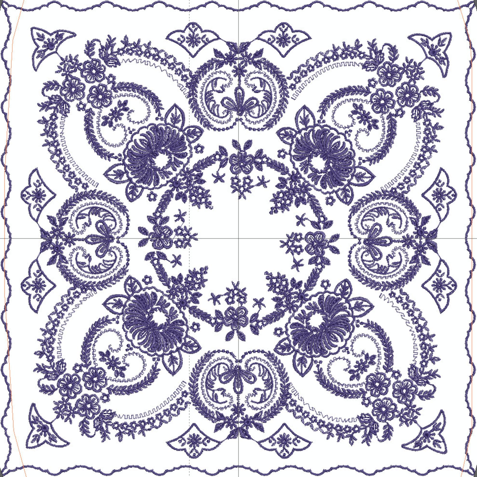5 Heavily Embroidered Wedding Handkerchief Machine Embroidery Designs ...