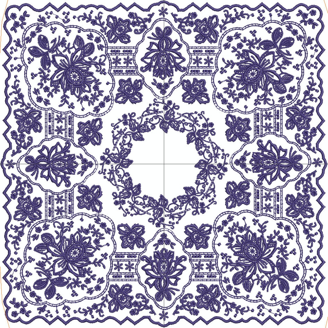 5 Heavily Embroidered Wedding Handkerchief Machine Embroidery Designs ...