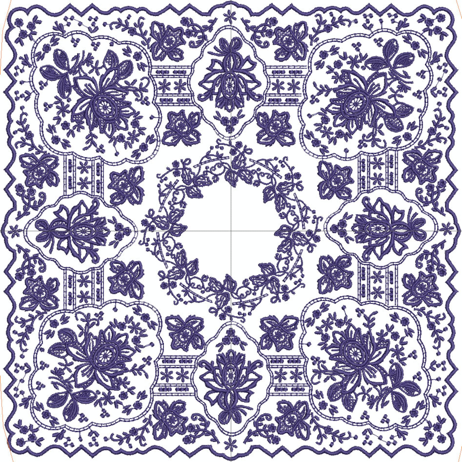 5 Heavily Embroidered Wedding Handkerchief Machine Embroidery Designs ...