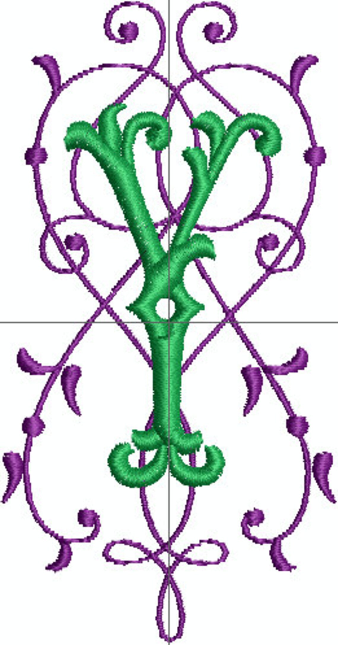 Single Initial, Two Color Machine Embroidery Monogram Font in Victorian ...