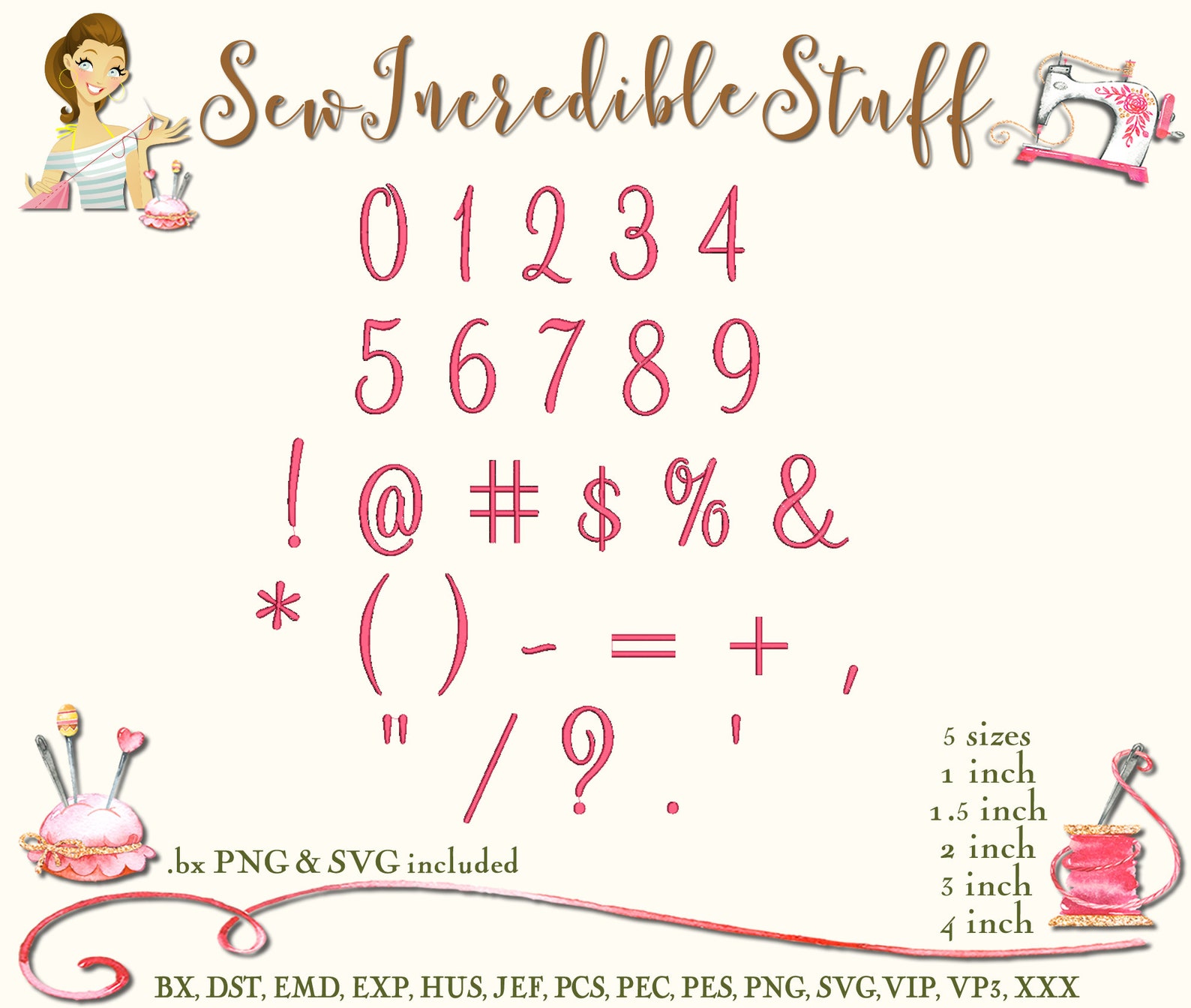 Sweetheart Script Machine Embroidery PNG and SVG Fonts - 5 Sizes - BX ...