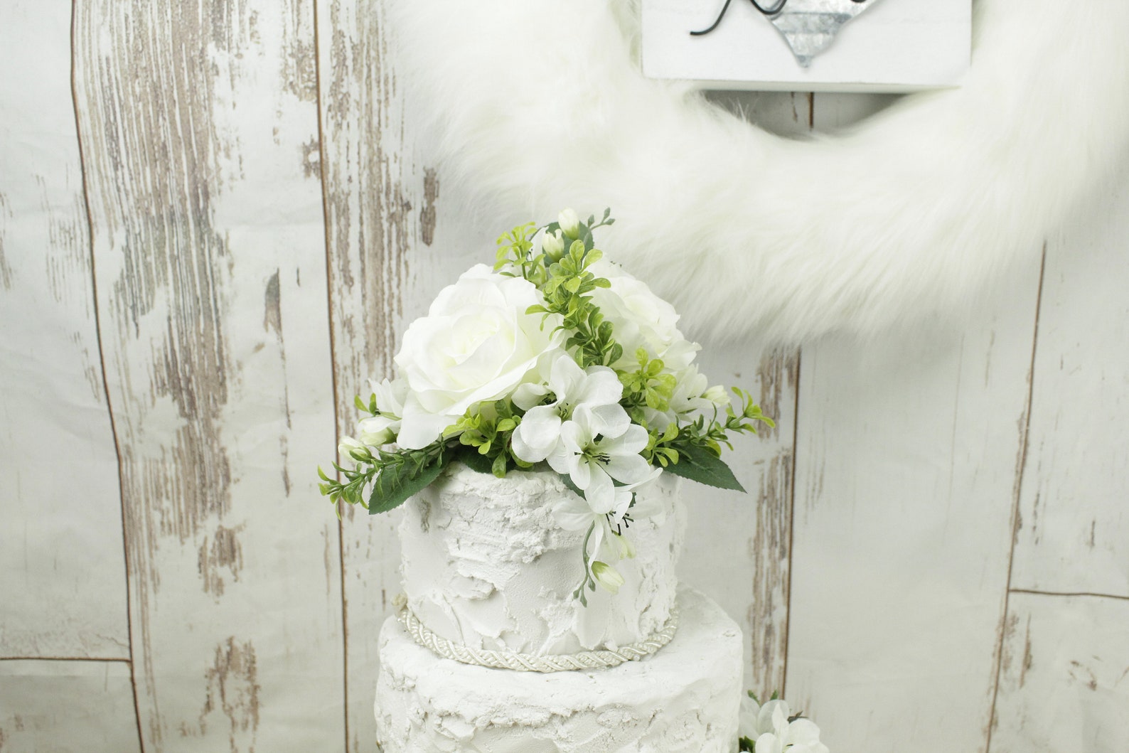 White Rose Cake Topper Elegant Wedding Cake Topper - Etsy