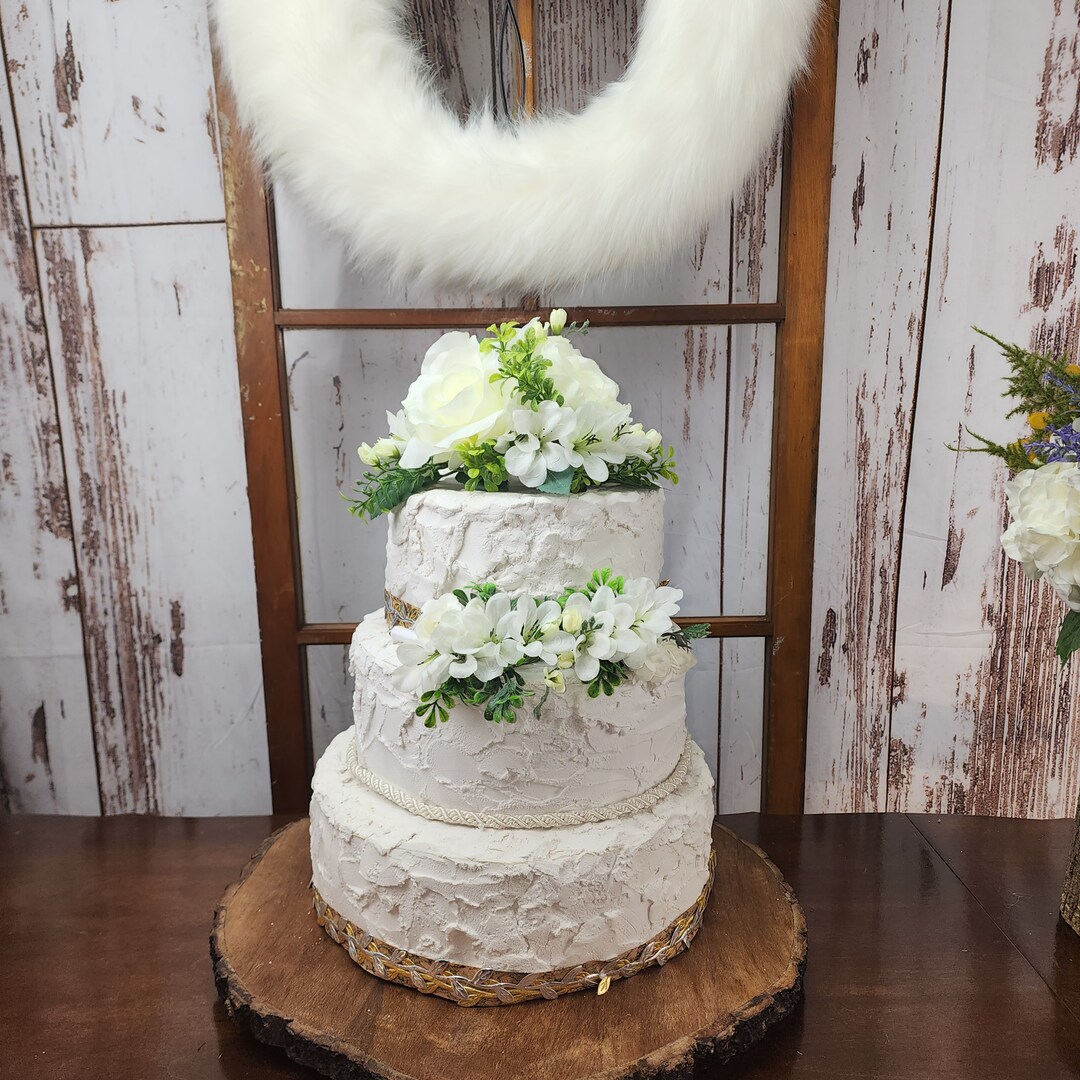 White Rose Cake Topper, Elegant Wedding Cake Topper, Anniversary Cake ...