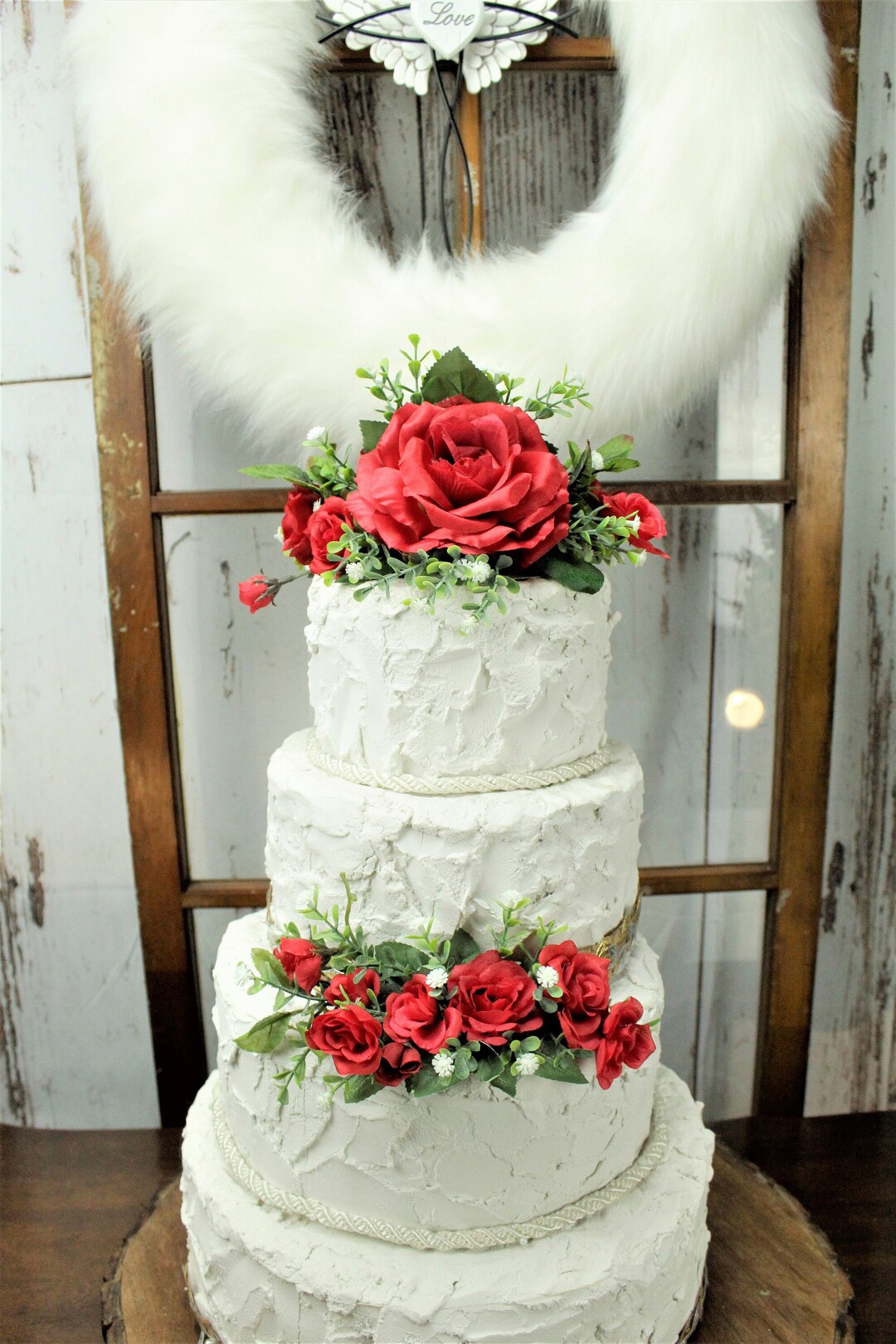 Topper de pastel de rosa roja / Topper de pastel de boda / Topper de ...
