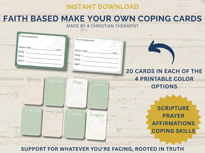 Christian Make Your Own Coping Cards | Faith Based Digital Download ...