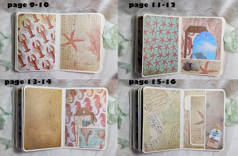 Ocean Themed Mini Scrapbook Album for Photos and Memorabilia, Brag Book ...