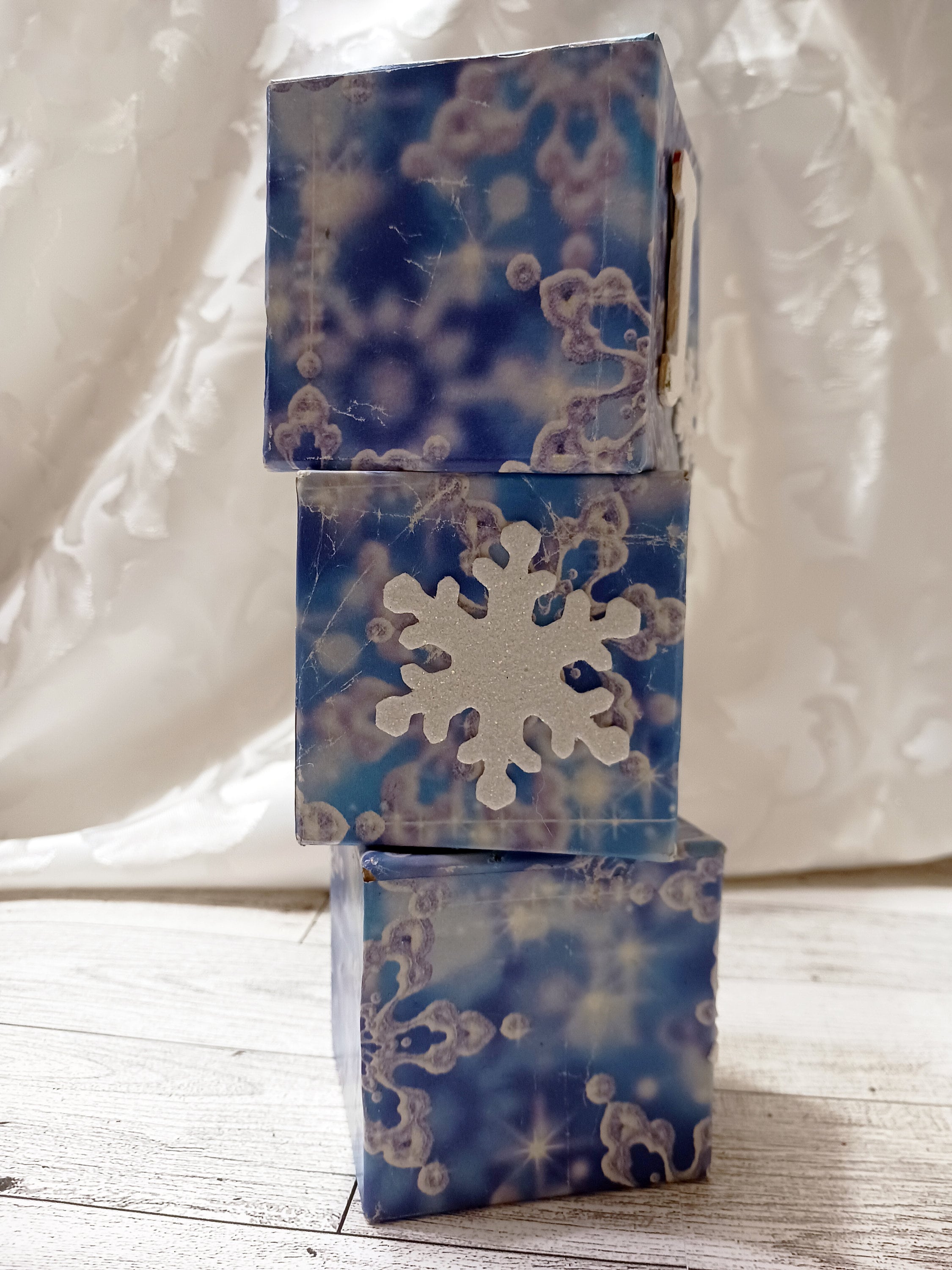 Joy Stacked Paper Mache Blocks Décor / Joy Snowflakes Winter - Etsy