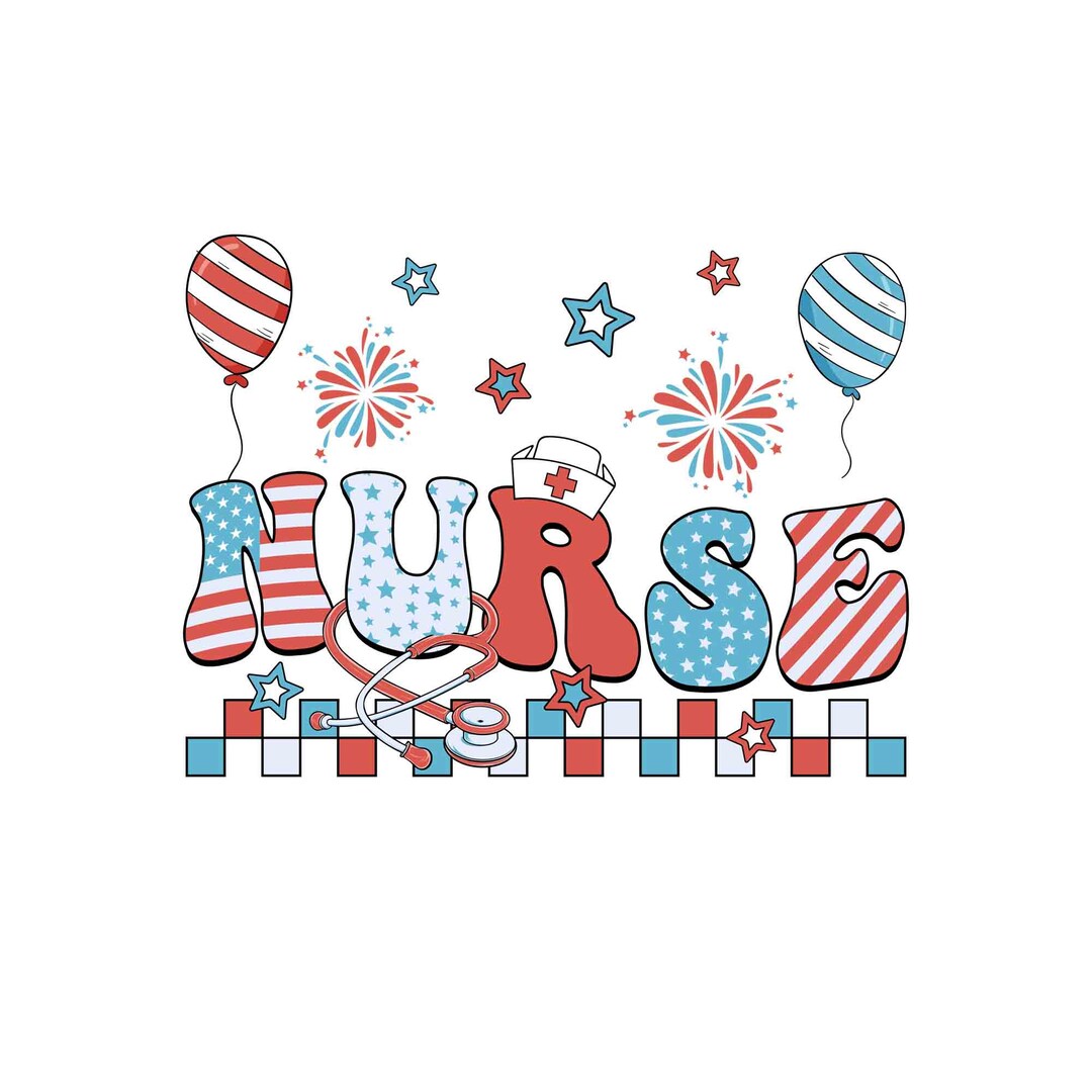 4th of July Nurse Sublimation Design, Sparkly Nurse America Png ...