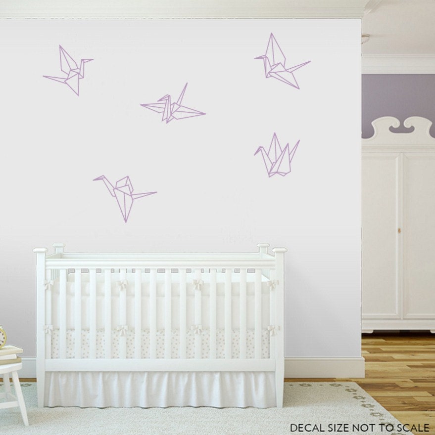 Origami Cranes Wall Decal Paper Crane Art Paper Crane Decal - Etsy