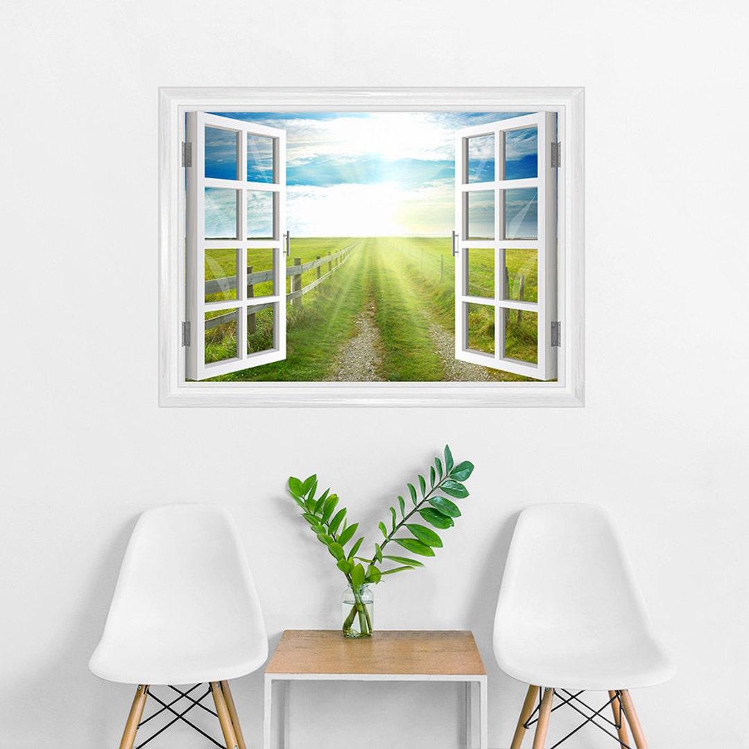 Path to the Sea Window Mural Removable Wall Decal, Wall Decor, Printed ...