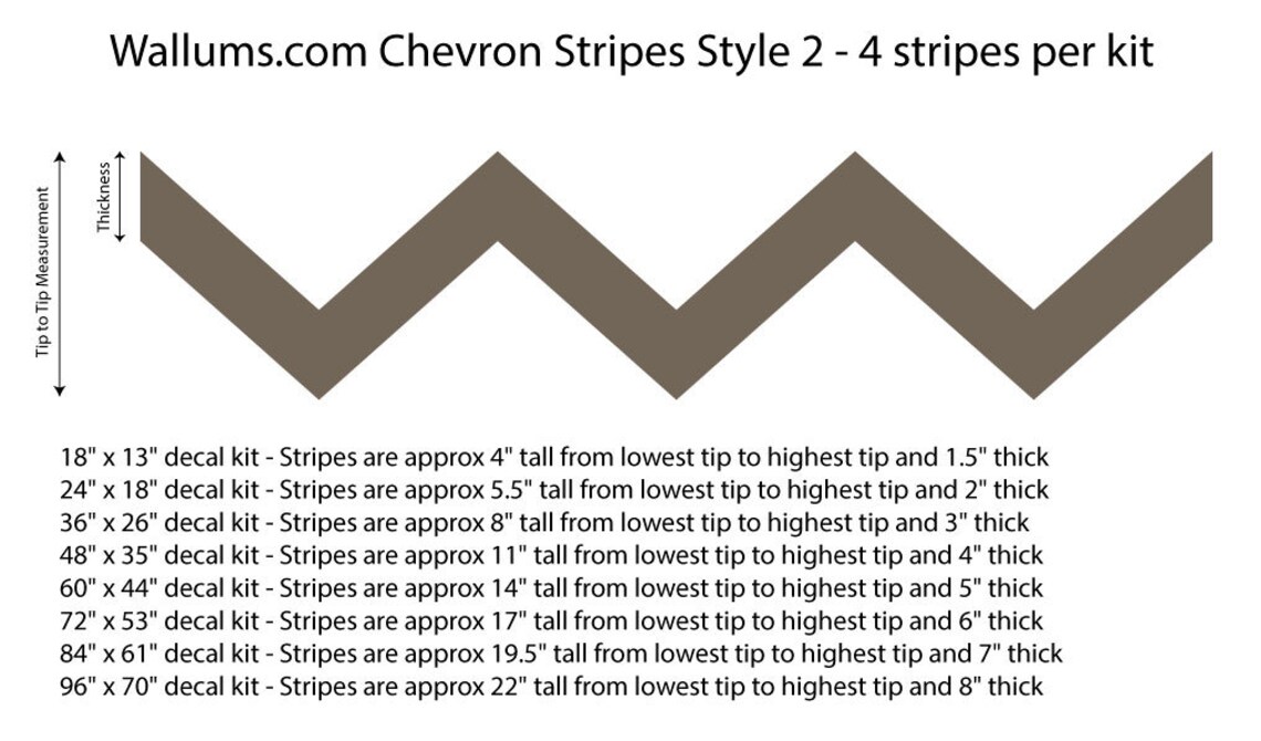 Chevron Stripes Vinyl Wall Decal Sticker Chevron Decal | Etsy