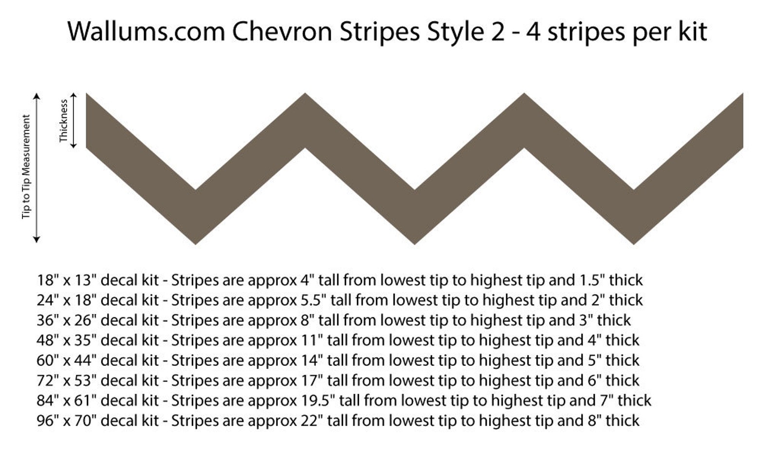 Chevron Stripes Vinyl Wall Decal Sticker Chevron Decal | Etsy