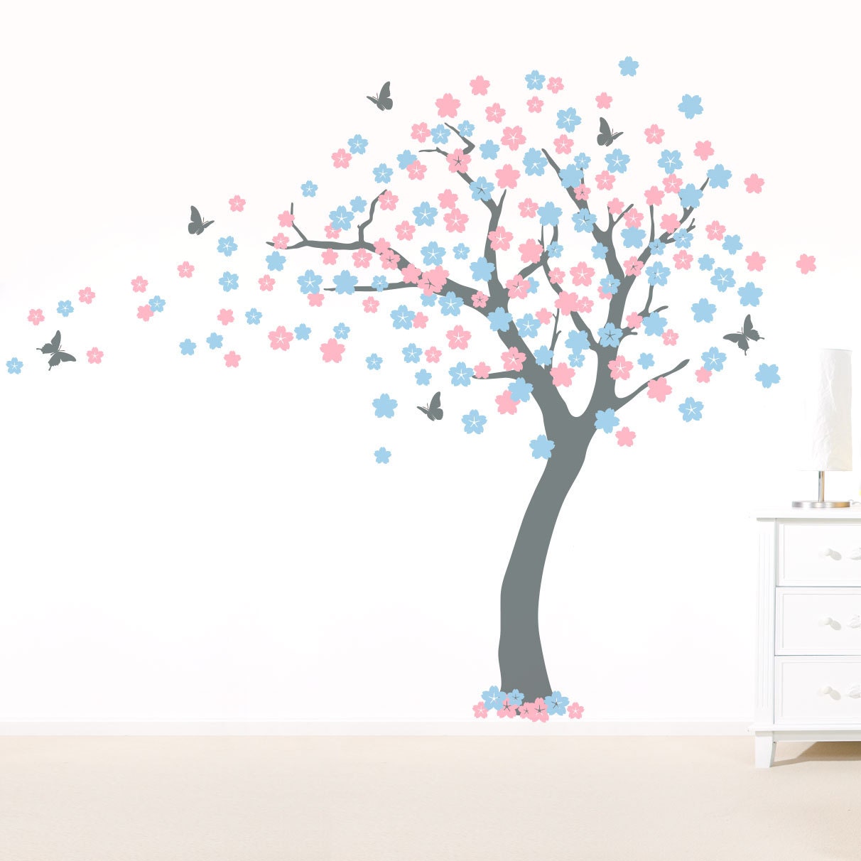 Large Cherry Blossom Tree Wall Decal Tree Wall Sticker Etsy