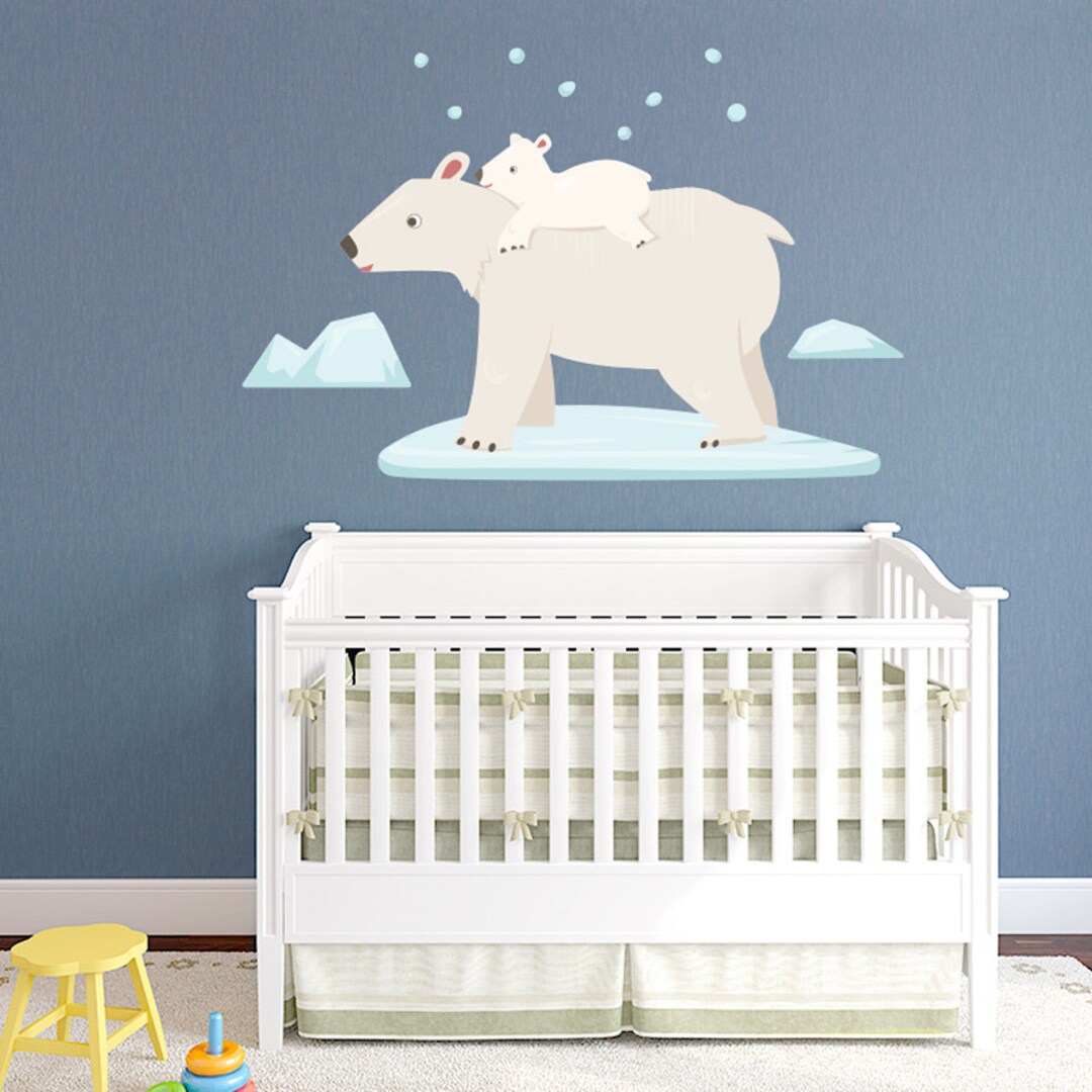 Polar Bears Printed Wall Decal - Polar Bear Decal, Polar Bear Art, Bear ...