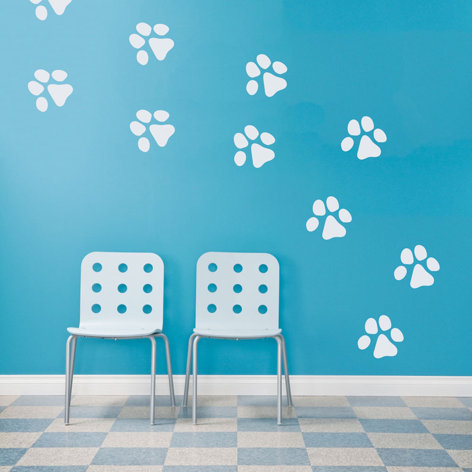 Dog Paw Prints Wall Decal - Dog Paw Decal, Paw Print Decal, Dog Wall ...