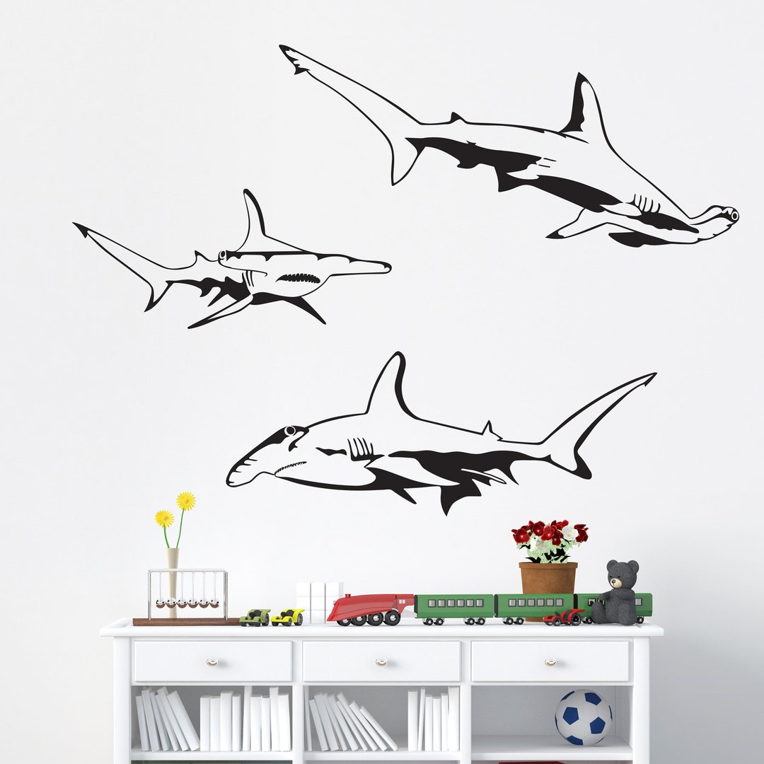 Hammerhead Sharks Wall Decal Shark Decal, Shark Decor, Underwater Decal ...