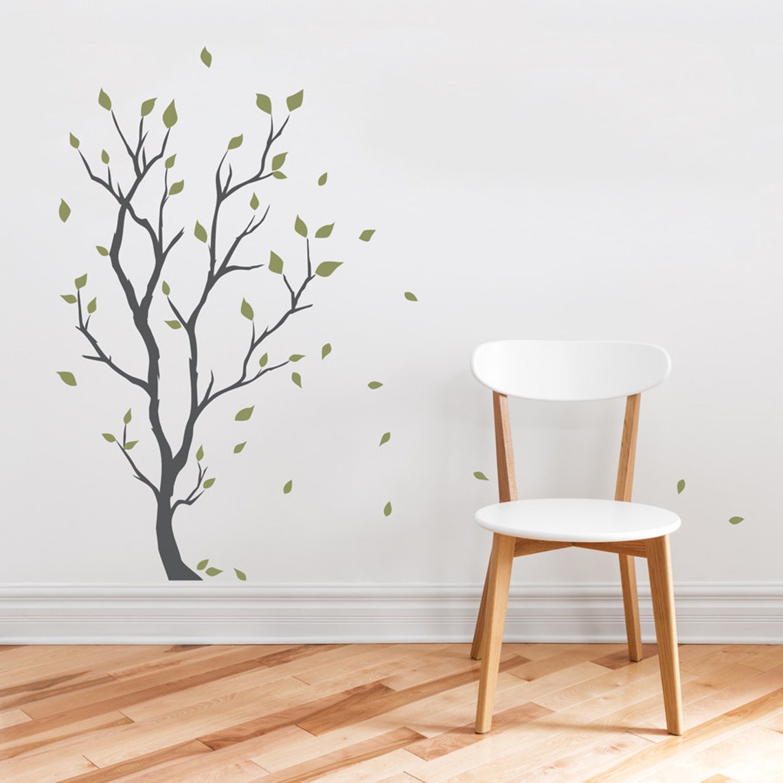 Windy Day Branch Vinyl Wall Decal Branch Wall Art Windy - Etsy