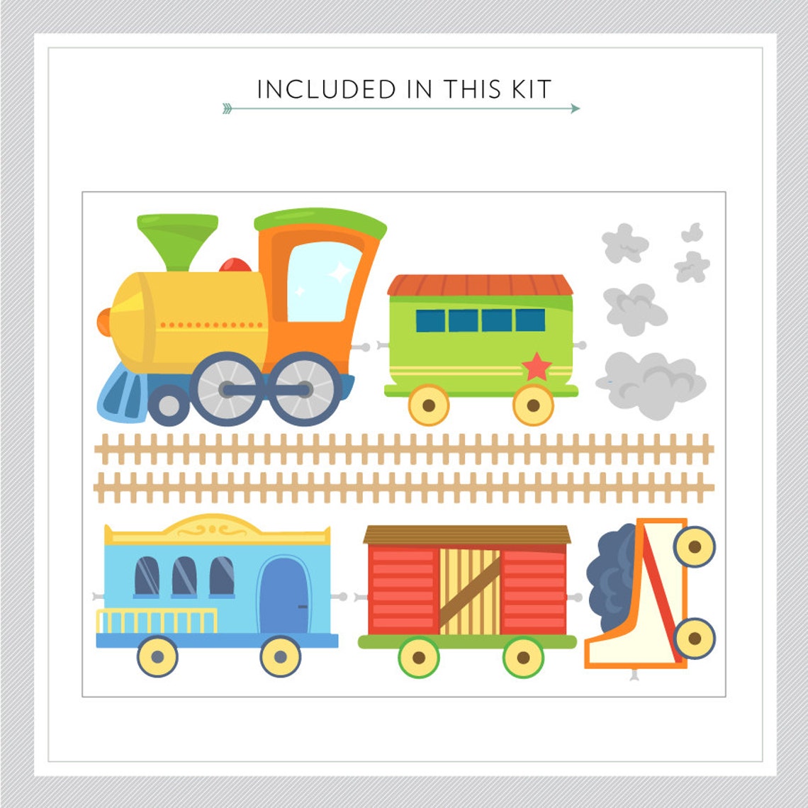 Choo Choo Train Fun Printed Wall Decal Nursery Decal - Etsy