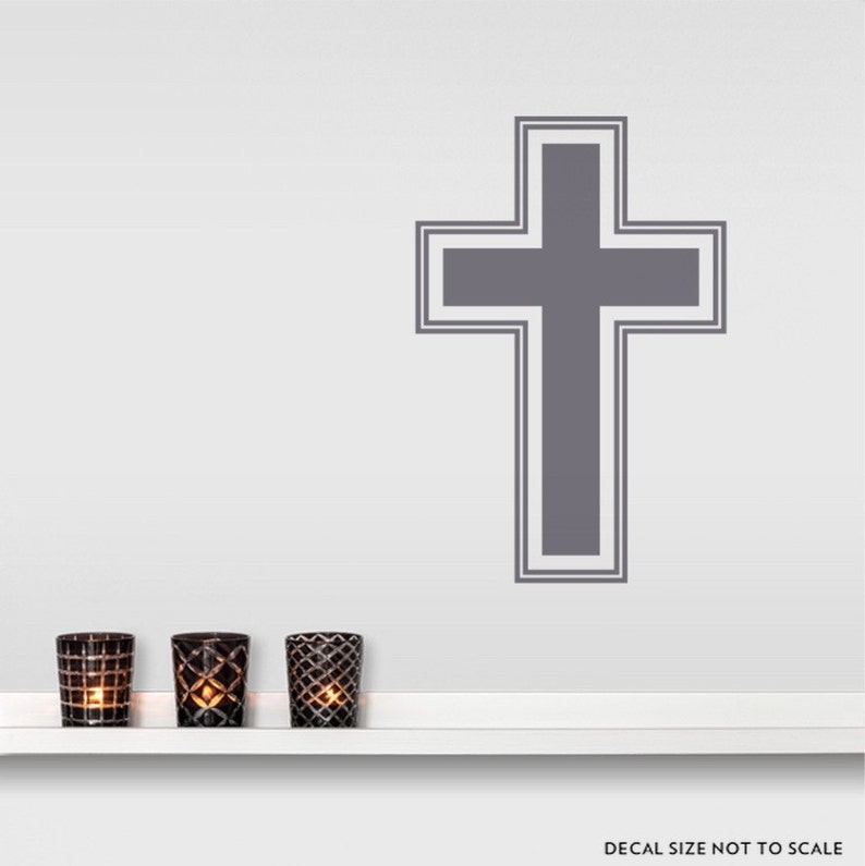 Simple Cross Wall Decal - Cross Decor, Cross Decal, Religious Decal ...