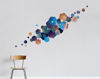 Hexagon Nebula Printed Wall Decal Decor for Renters Galaxy - Etsy