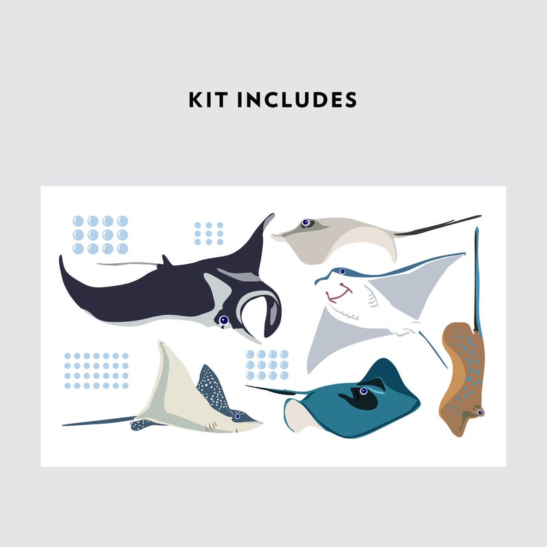 Sting Ray Adventure Printed Wall Decal Stingray Decal Ocean | Etsy