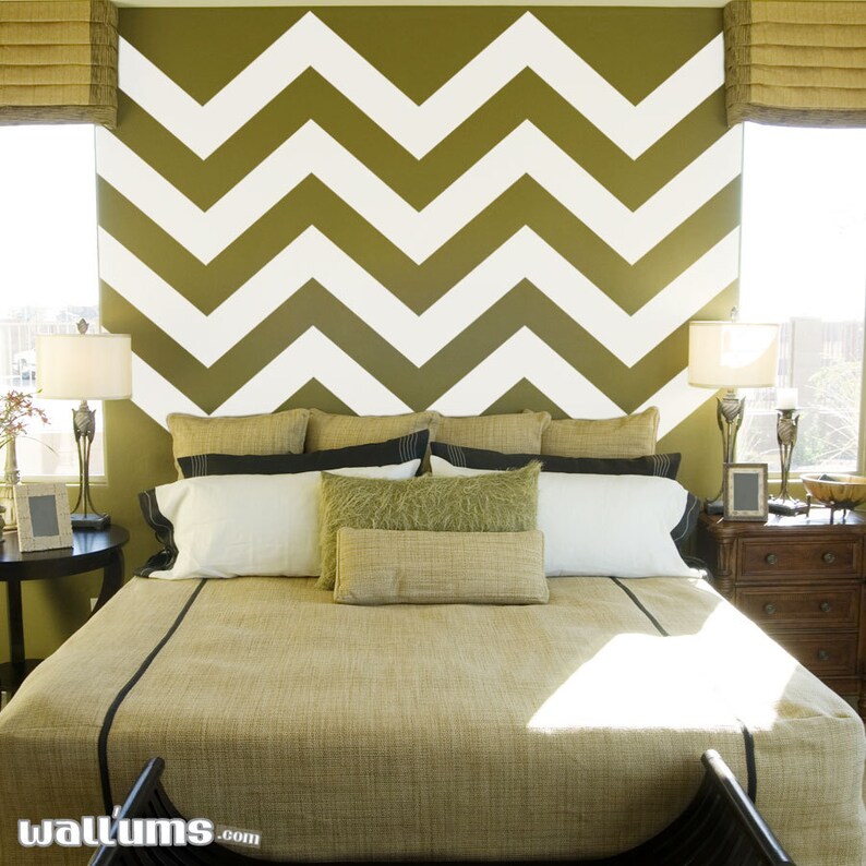 Chevron Stripes Vinyl Wall Decal Sticker Chevron Decal | Etsy