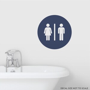Restroom Circle Wall Decal - Restroom Decal, Unisex Bathroom, Bathroom ...