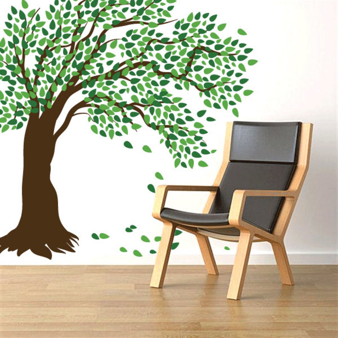 Giant Windy Tree Wall Decal Tree Wall Sticker, Nature Wall Decal ...