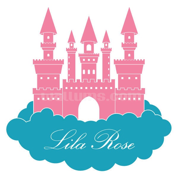 Princess Castle in Clouds-custom Name Wall Decal Nursery - Etsy