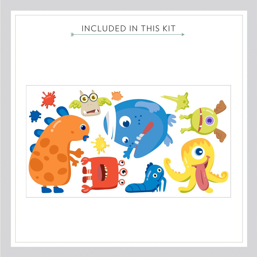 Monsters Fun Printed Wall Decal Nursery Decal Sticker | Etsy