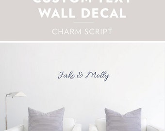 Jackson Script Custom Text Wall Decal, Custom Wall Sticker, Custom ...