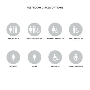 Restroom Circle Wall Decal - Restroom Decal, Unisex Bathroom, Bathroom ...