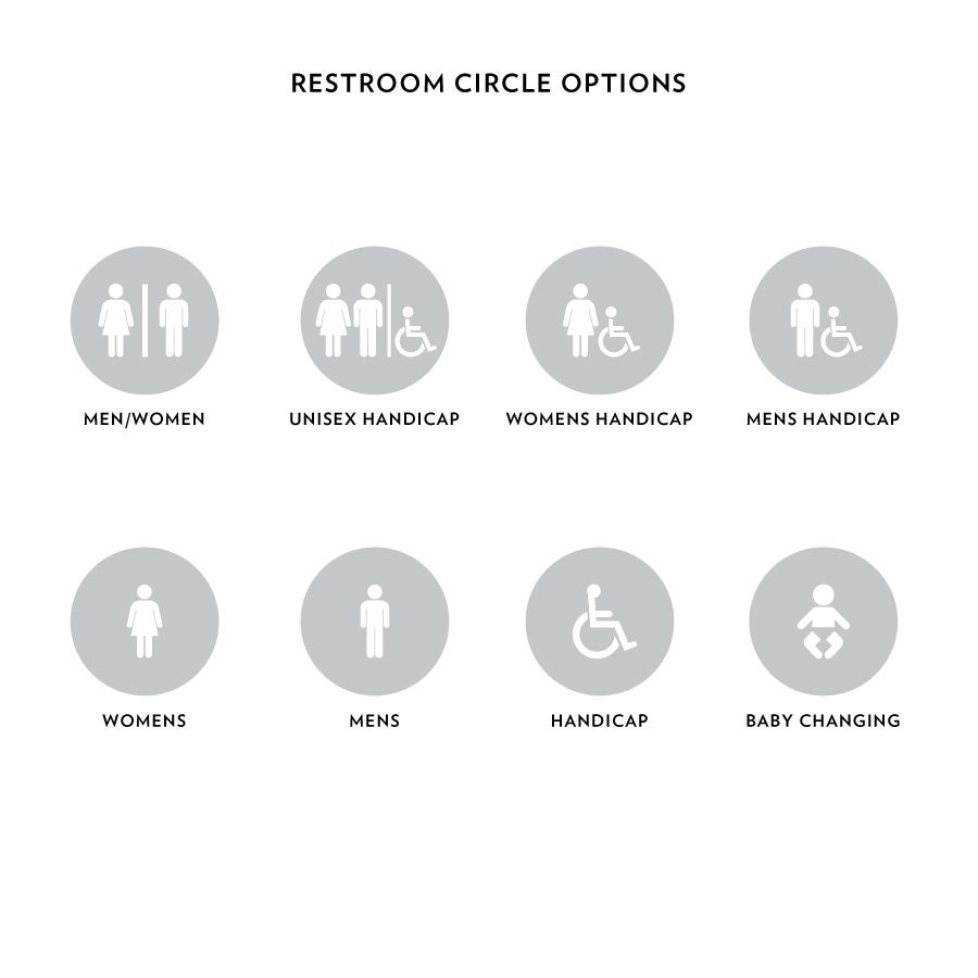Restroom Circle Wall Decal Restroom Decal Unisex Bathroom | Etsy