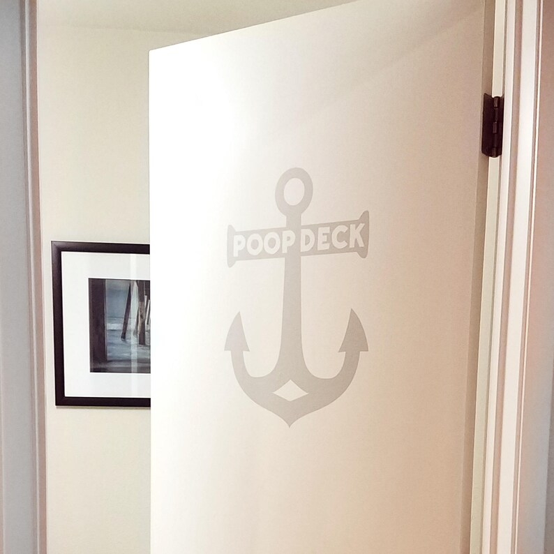 Poop Deck Anchor Wall Decal - Restroom Decal, Bathroom Door Decal ...