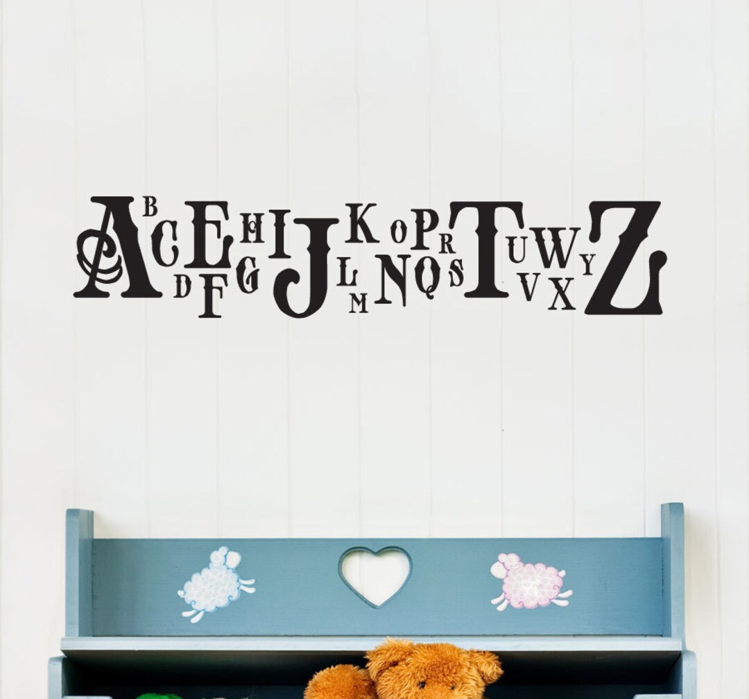 Classic Caps Alphabet Wall Decal Alphabet Decal, Nursery Alphabet Art ...