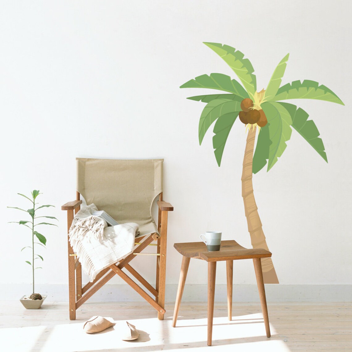 Palm Tree Printed Wall Decal Tropical Wall Art Palm Tree Etsy
