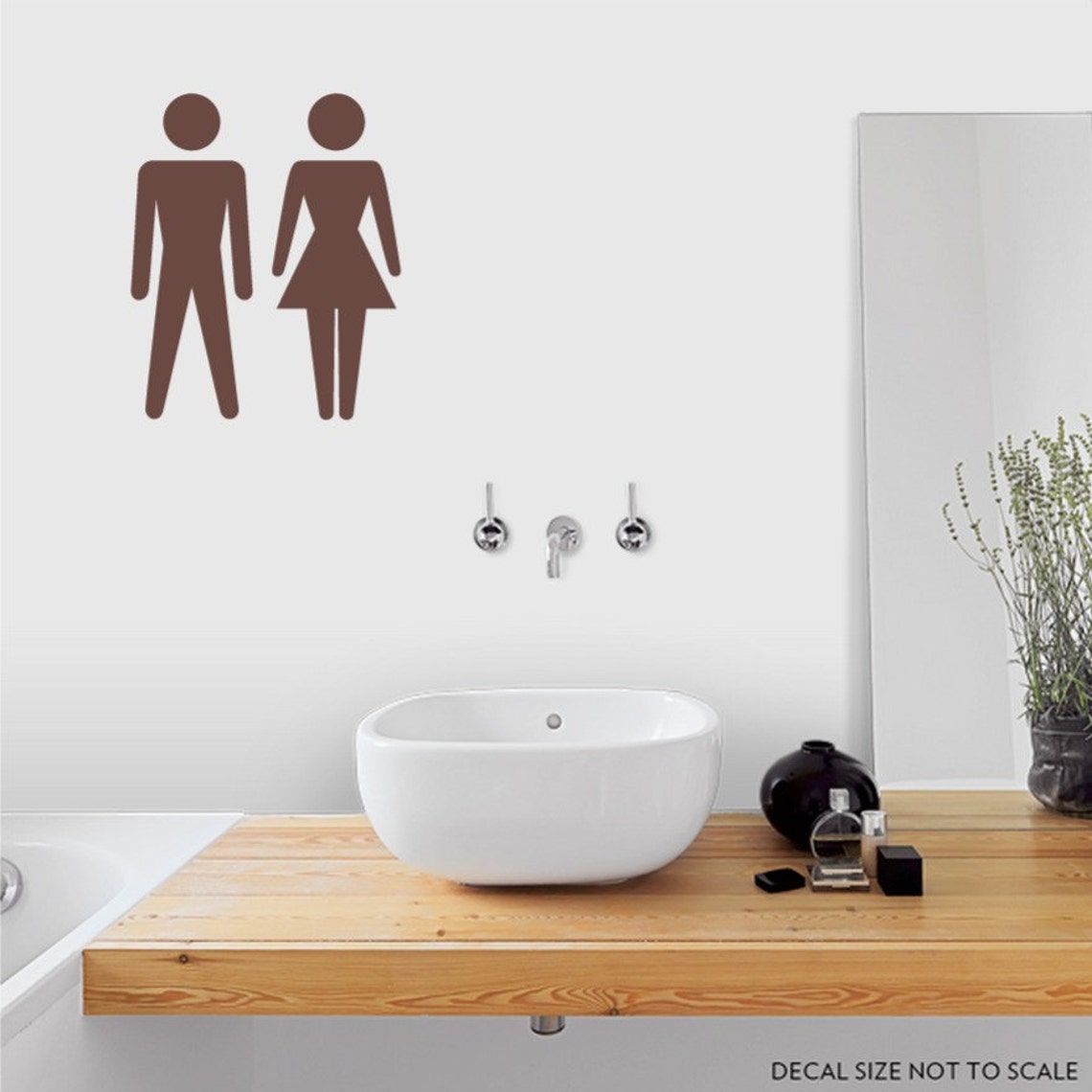 Bathroom Icon Wall Decal Restroom Decal Unisex Bathroom - Etsy