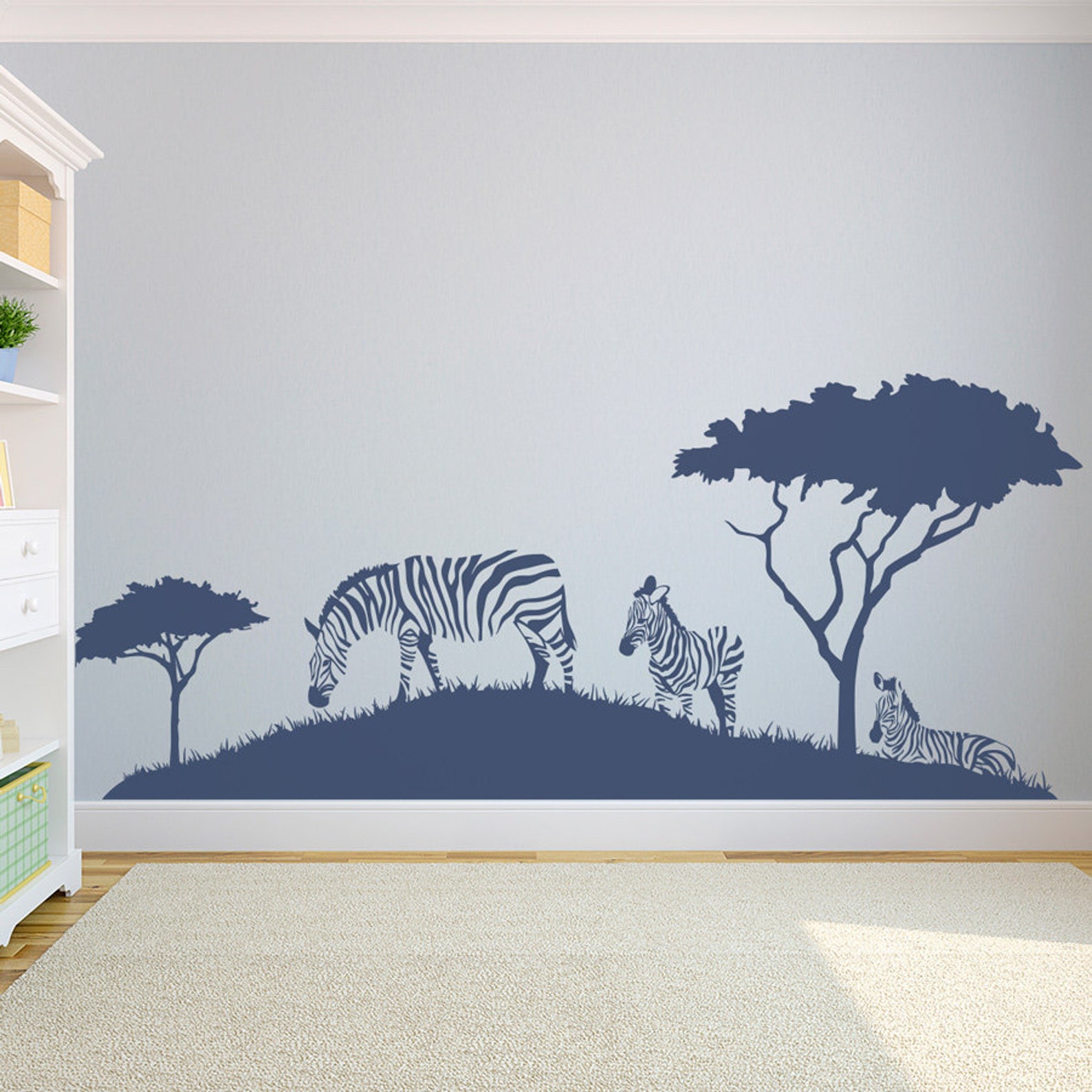Zebra Safari Vinyl Wall Decal Sticker Zebra Decal Safari - Etsy