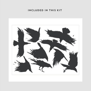 Black Crows Wall Decal - Nature Wall Decal, Crow Art, Flying Bird Art ...