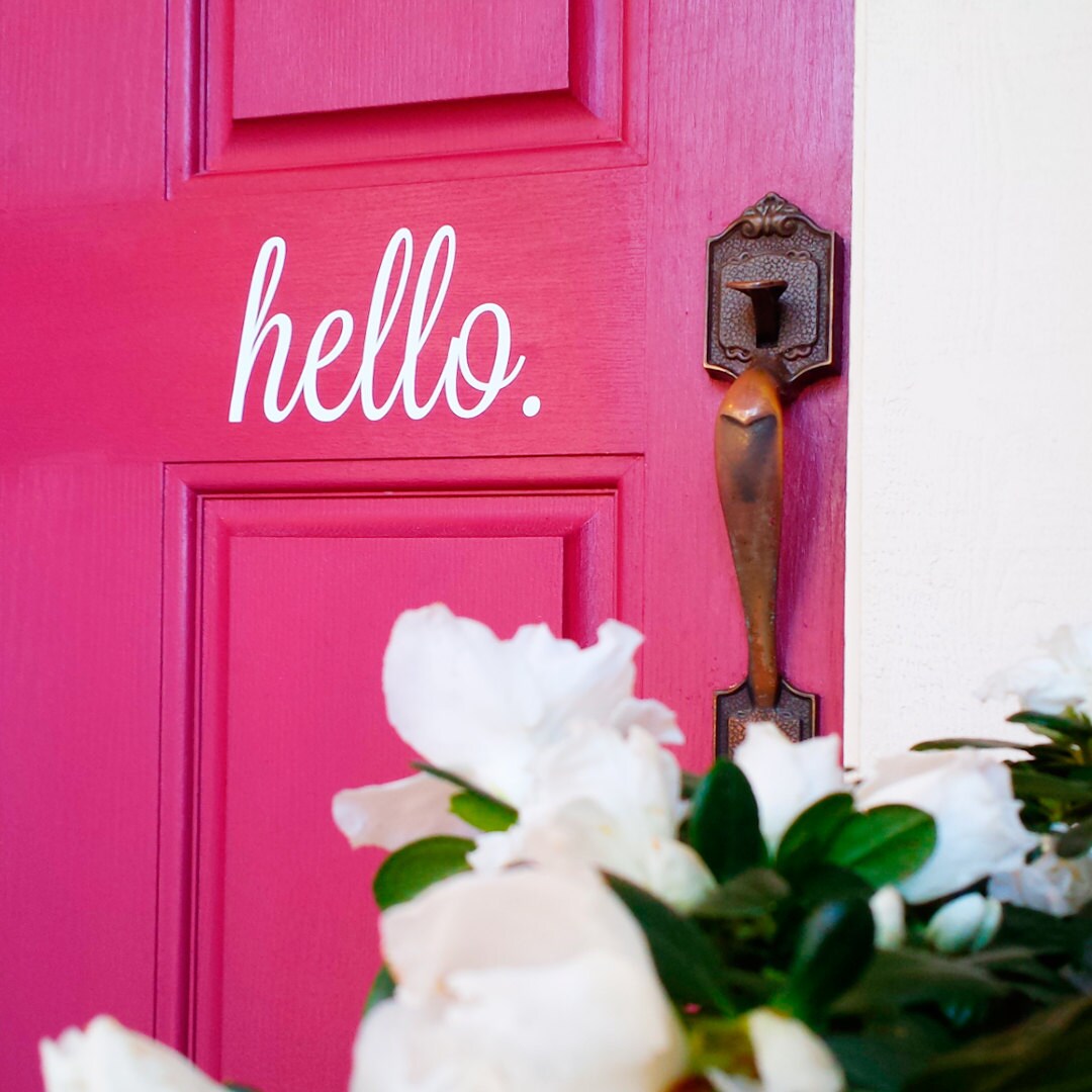 Hello Door Decal Sticker - Hello Greeting, Hello Decal, Hello Sticker ...