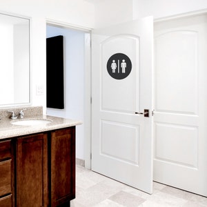 Restroom Circle Wall Decal - Restroom Decal, Unisex Bathroom, Bathroom ...