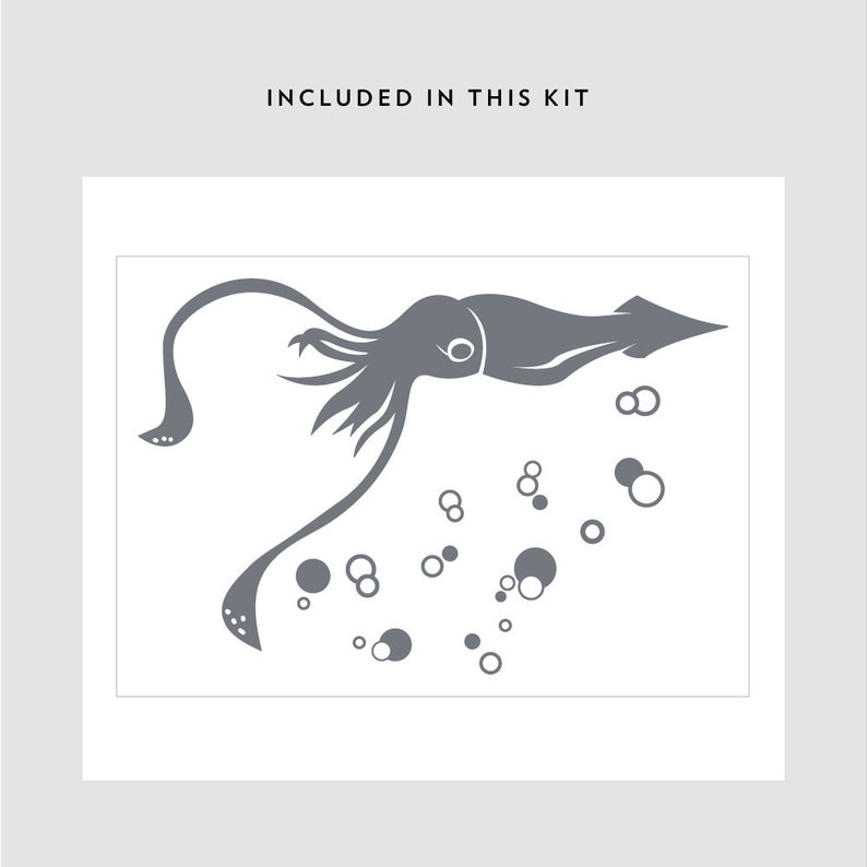 Silly Squid Wall Decal Tentacles Decal Ocean Wall Decal - Etsy