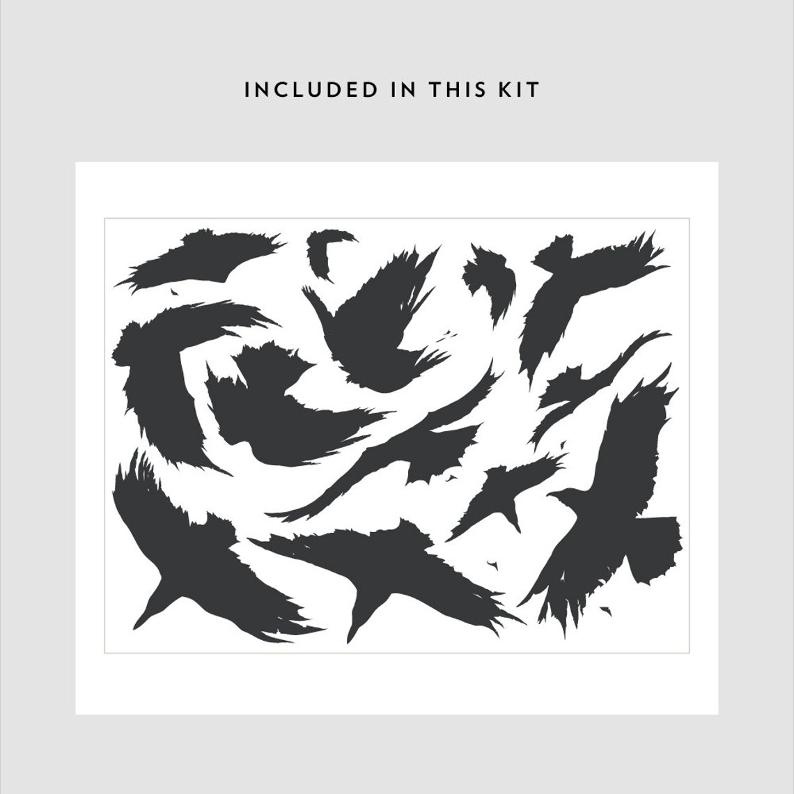 Circling Crows Wall Decal Nature Wall Decal Crow Art - Etsy