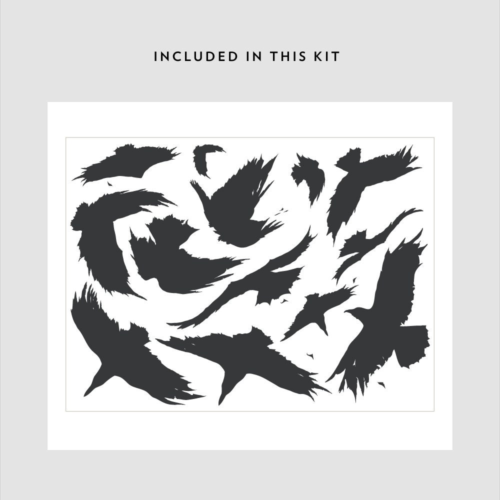 Circling Crows Wall Decal Nature Wall Decal Crow Art - Etsy