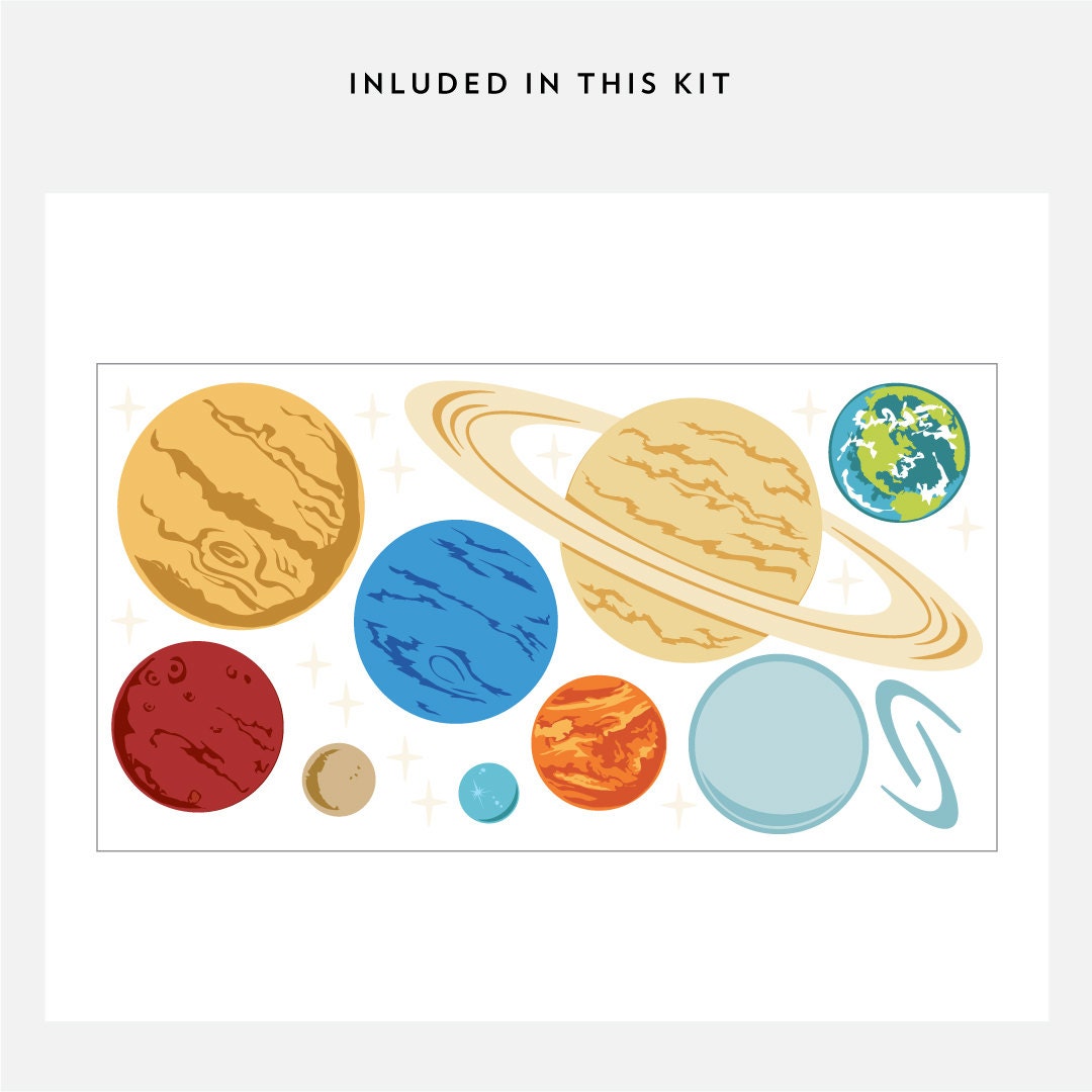 Planets Printed Wall Decal space Decal Solar System Decal - Etsy